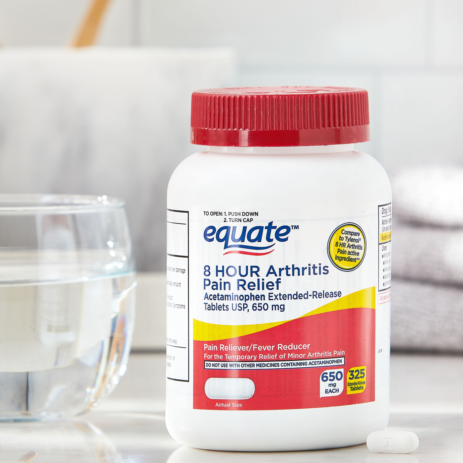 Equate 8HR Arthritis Pain Relief Acetaminophen 650mg Slow Release ...