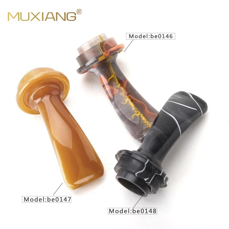 MUXIANG Acrylic Bent Stem Smoking Pipe Mouthpiece For Calabash Gourd ...