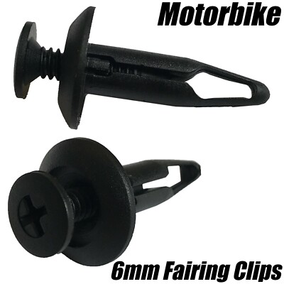 20x Motorcycle 6mm Clips Fairing Plastic Screw Rivets Panel Trim For ...