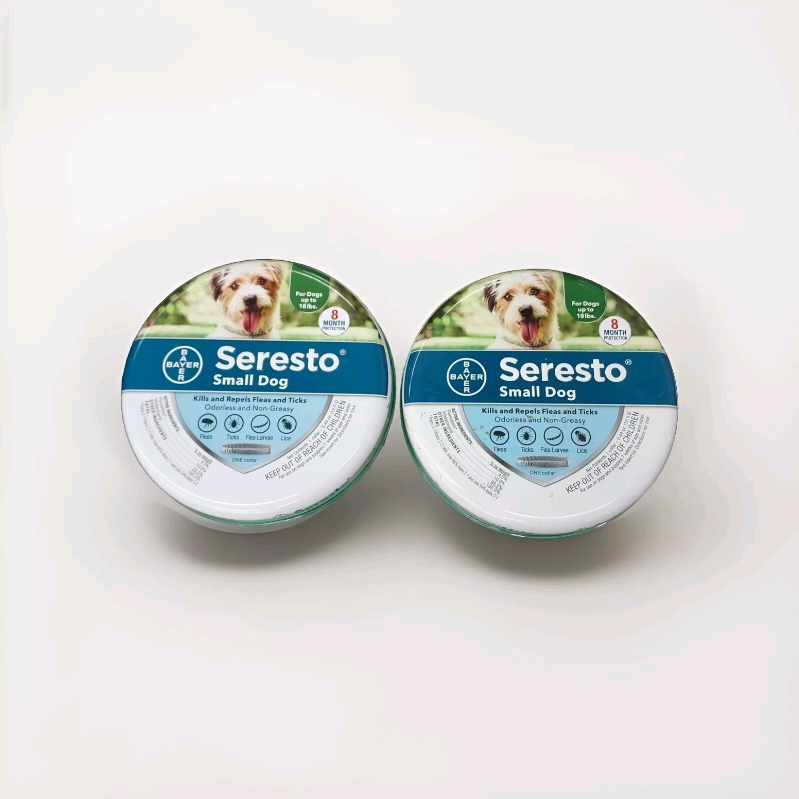 2x Seresto Flea & Tick Collar for Small Dogs Up To 18 lbs 8Months ...