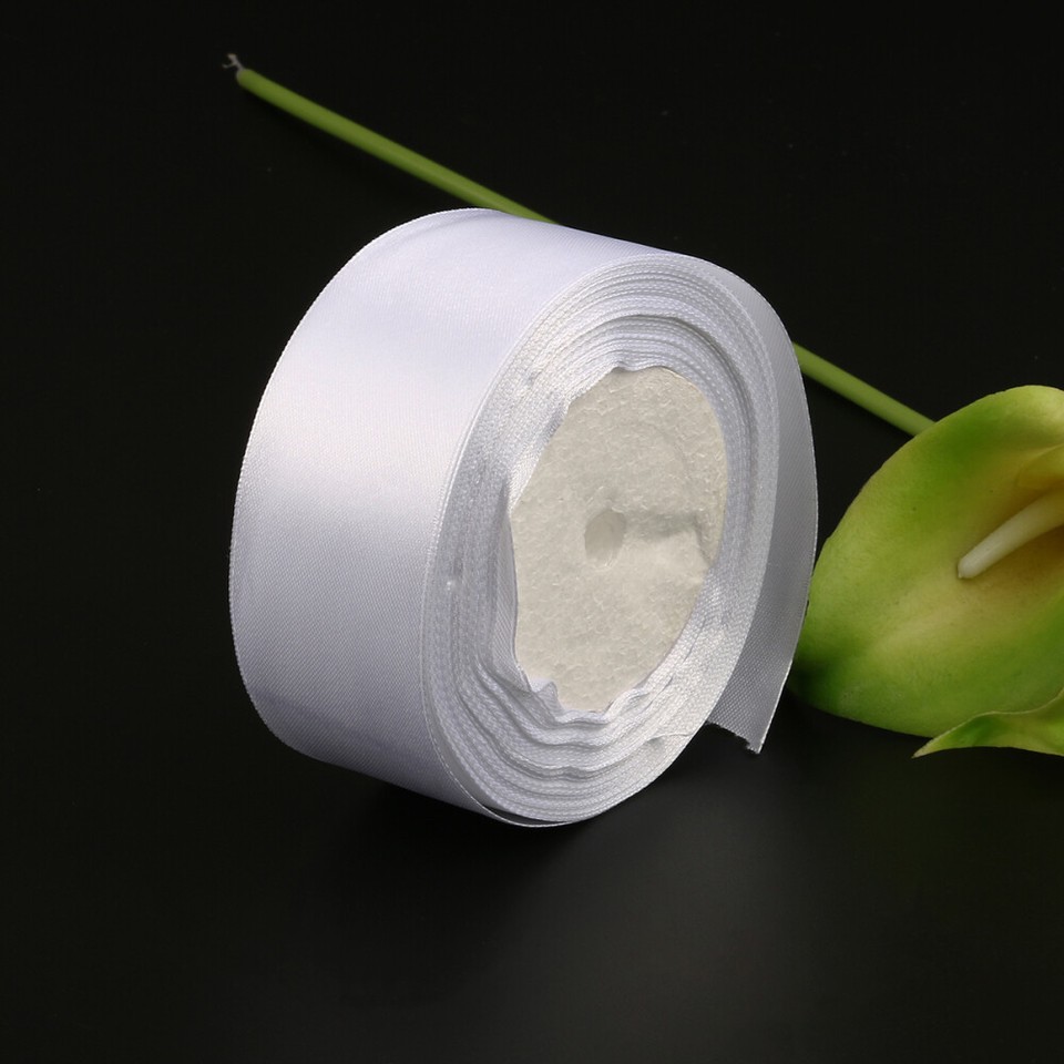 4cm* 25m Solid Grosgrain Ribbon Gift Ribbon Curling Ribbon (White ...