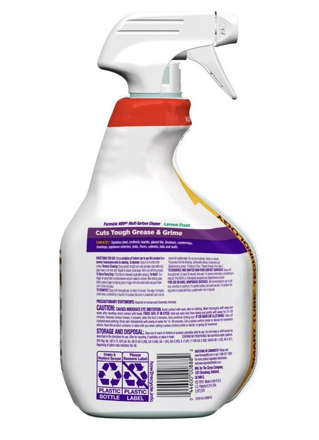 Clorox Formula 409 Antibacterial 32Oz Lemon Fresh Kitchen Cleaner Spray ...