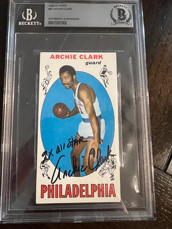 1969/70 Topps #32 Archie Clark Signed Rookie Card Beckett Auto BAS ...