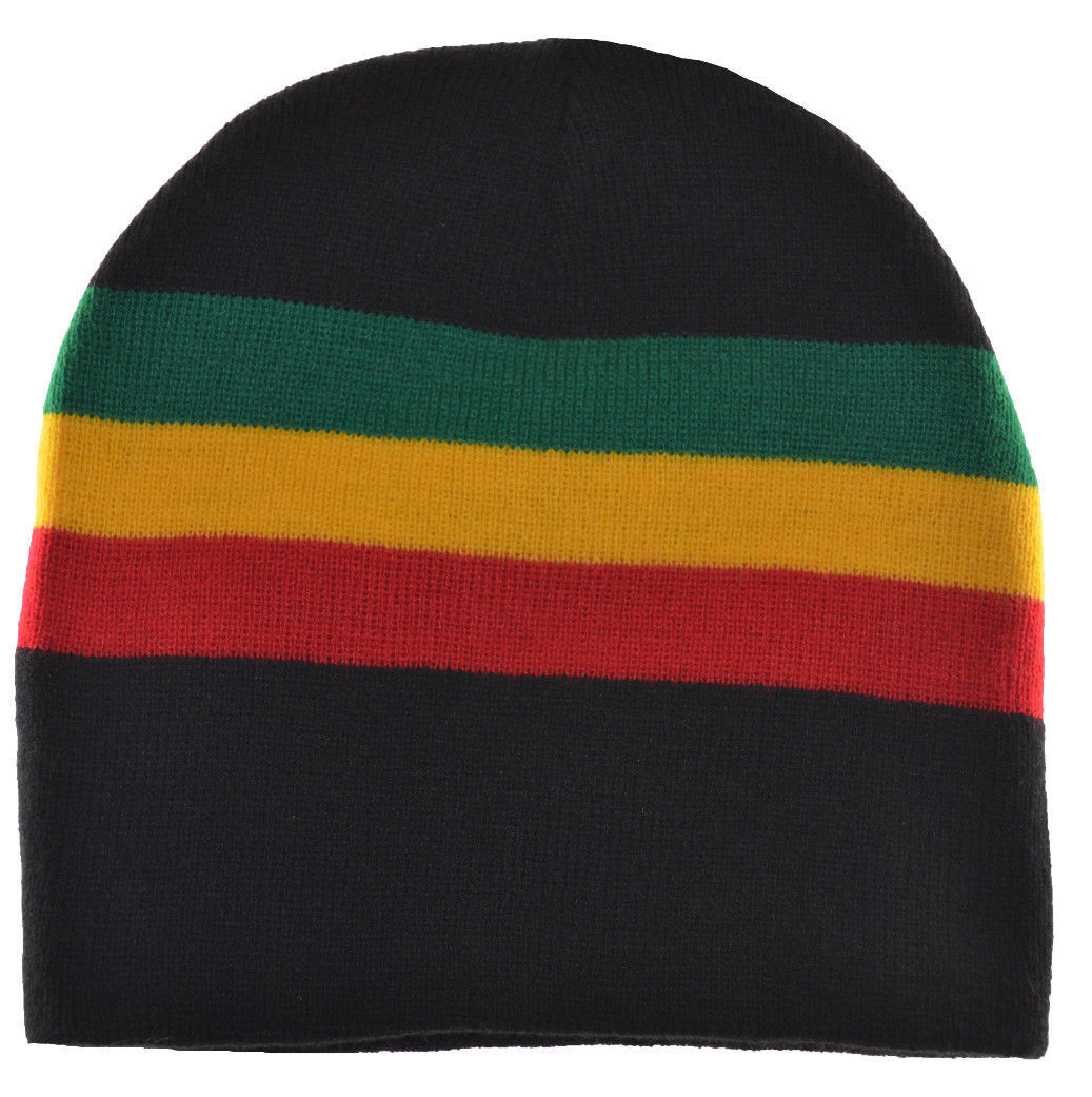 Rasta Beanie Black Red Yellow Green Short Cuffless Beanie | eBay