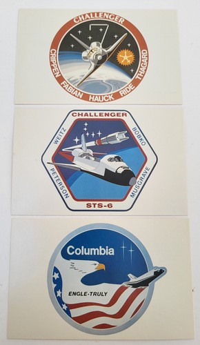 TRIO NASA PCs SPACE SHUTTLE CREW INSIGNIA CHALLENGER STS-6 STS-7 ...