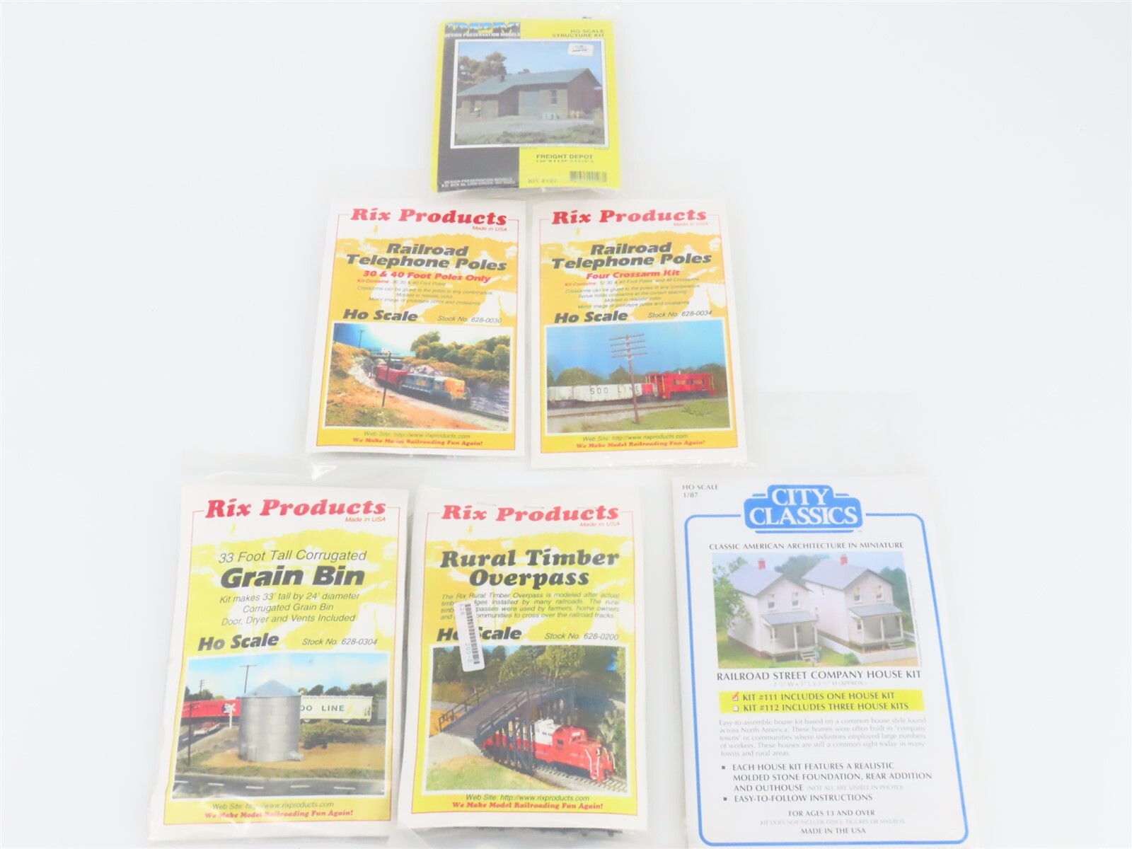 LOT of 6 HO Scale Rix, DPM & City Classics Kits - House, Freight Depot & Scenery | eBay