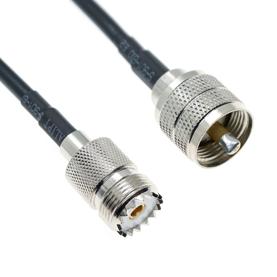 RG58 Cable UHF MALE PL259 to UHF FEMALE SO239 Lot RF Coaxial HAM CB VHF ...