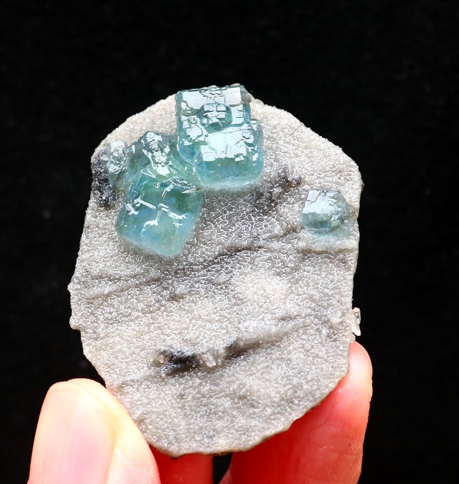 14g Natural Blue Phantom Cubic fluorite crystal mineral specimen ...