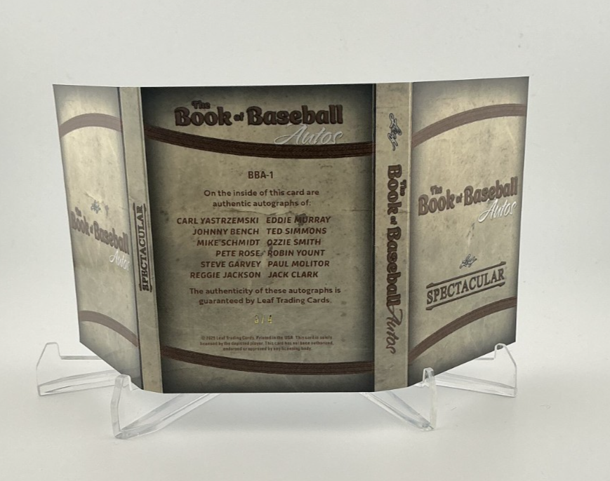 YAZ/BENCH/SCHMIDT/ROSE/YOUNT/REGGIE 2025 LEAF BOOK OF BASEBALL 12 ...
