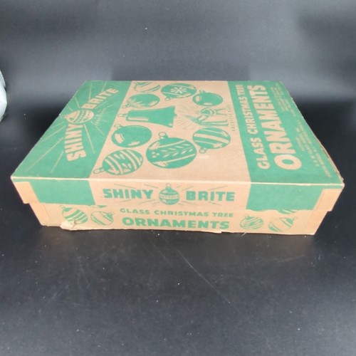 Vtg 12 Glass Hand Painted Striped BALL Christmas Ornaments Shiny Brite ...