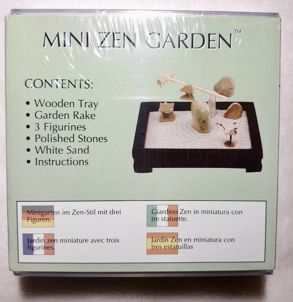 Toysmith Mini Zen Garden Includes Tray, Stones, Sand, Rake, 3 Figurines ...