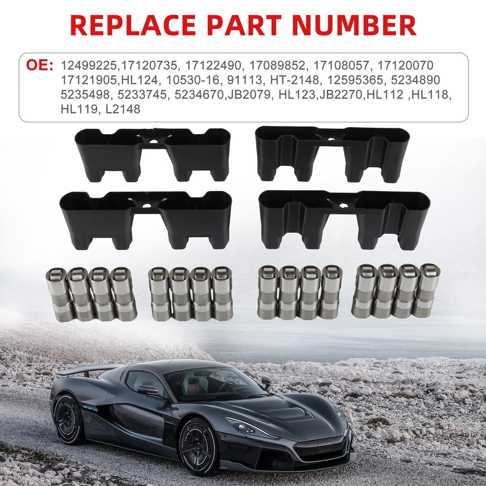 16x Hydraulic Roller Lifters & Guide Trays For GM LS LQ 4.8L 5.3L 5.7L ...