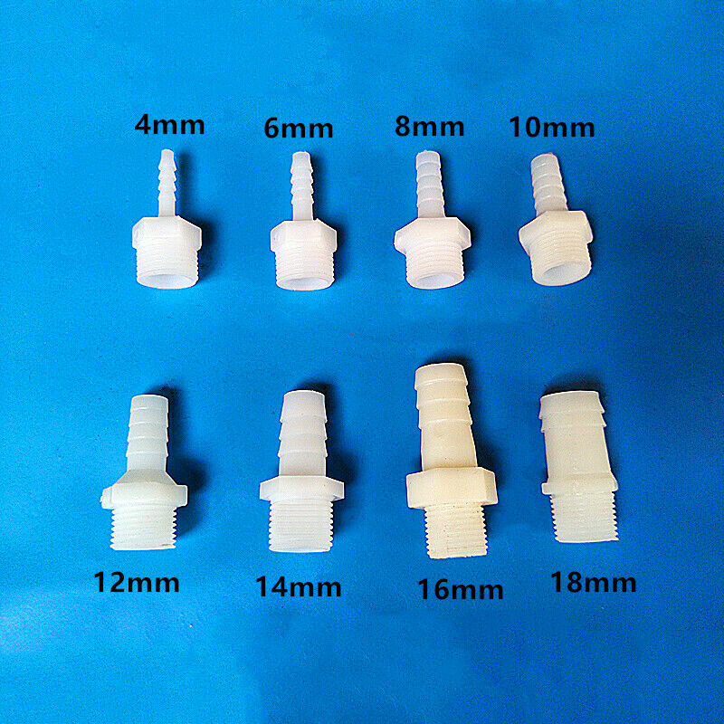 5x 1/2 BSP Male Thread To 4-20mm Hose Tail Fitting Connector Barb ...