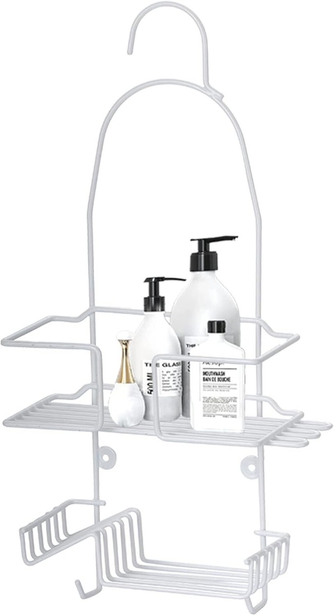White Plastic Corner Shower Caddy