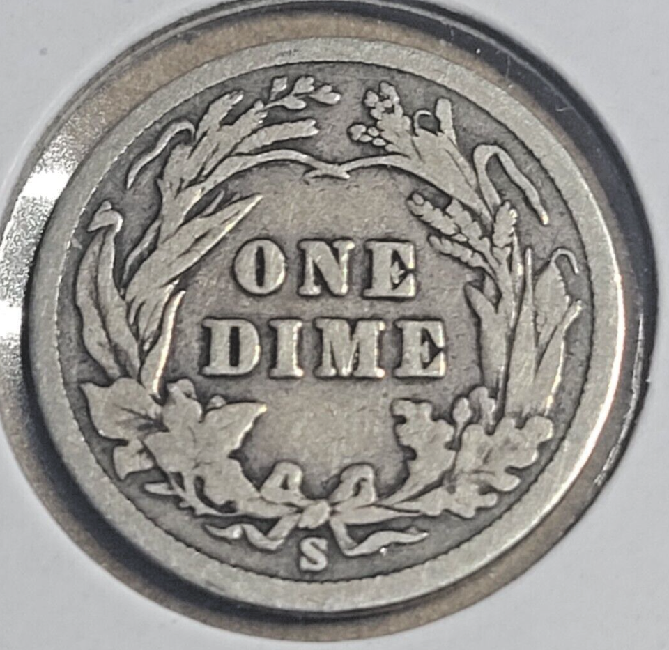 1903-S KEY DATE UNITED STATES 10 CENTS BARBER DIME SILVER .900 COIN ...