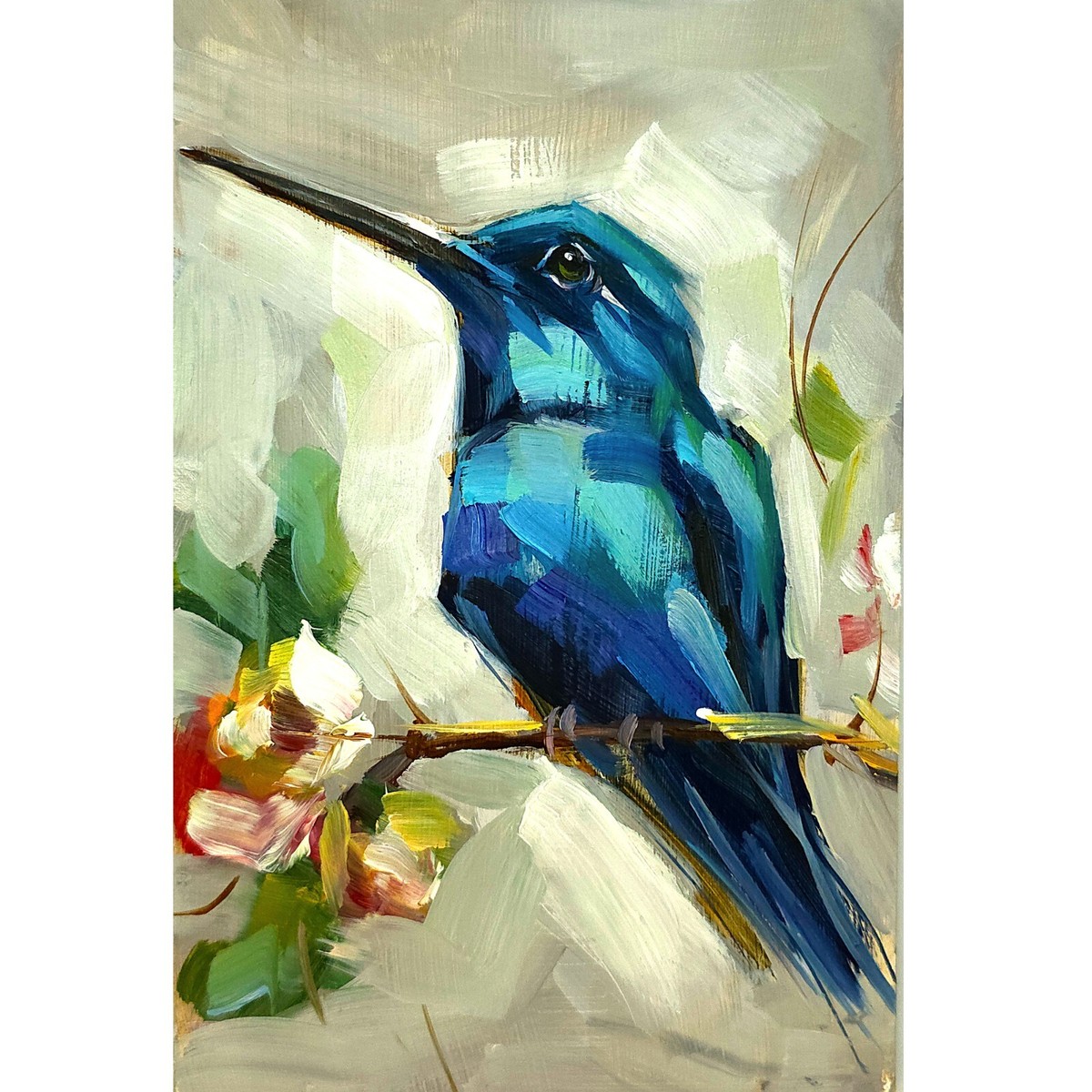 Oil Painting Hummingbird