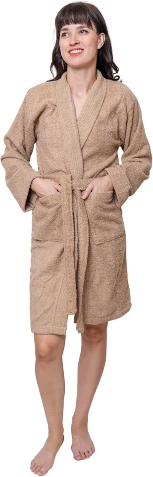 GOLD TEXTILES Women’s Short Terry Cloth Robe – 100% Cotton, Lightweight ...
