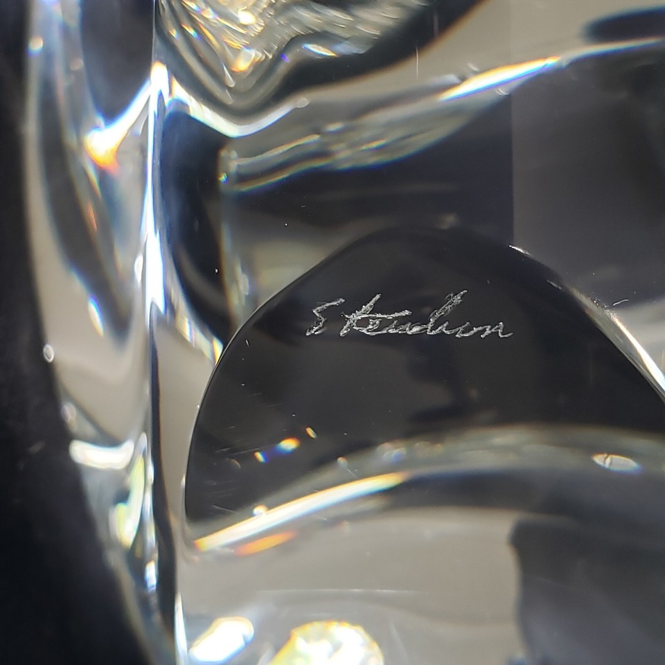 Steuben glass Sea Otter on its Back by James Houston etched Steuben ...