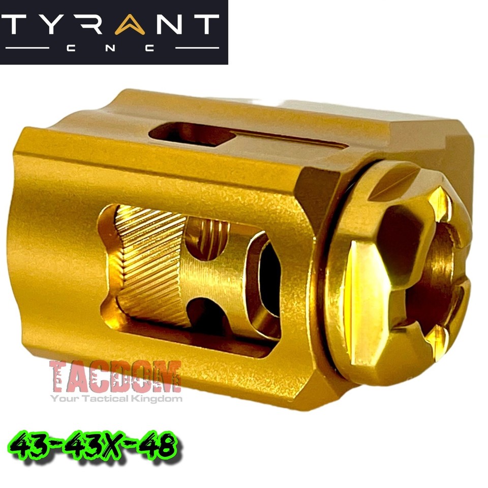 Tyrant Designs T-Comp Compensator for 9mm GL0CK 43 43X 48 GOLD Body ...