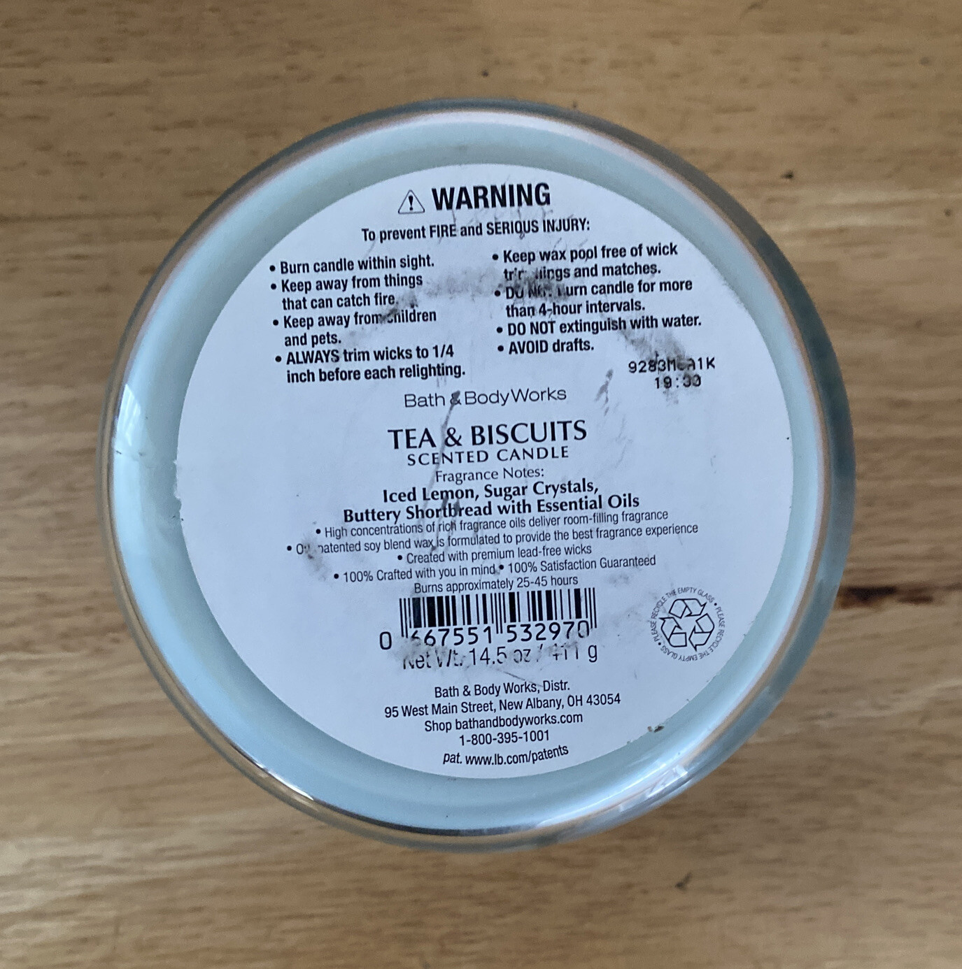 Bath & Body Works London Tea & Biscuits Scented 3-Wick Candle 14.5oz ...