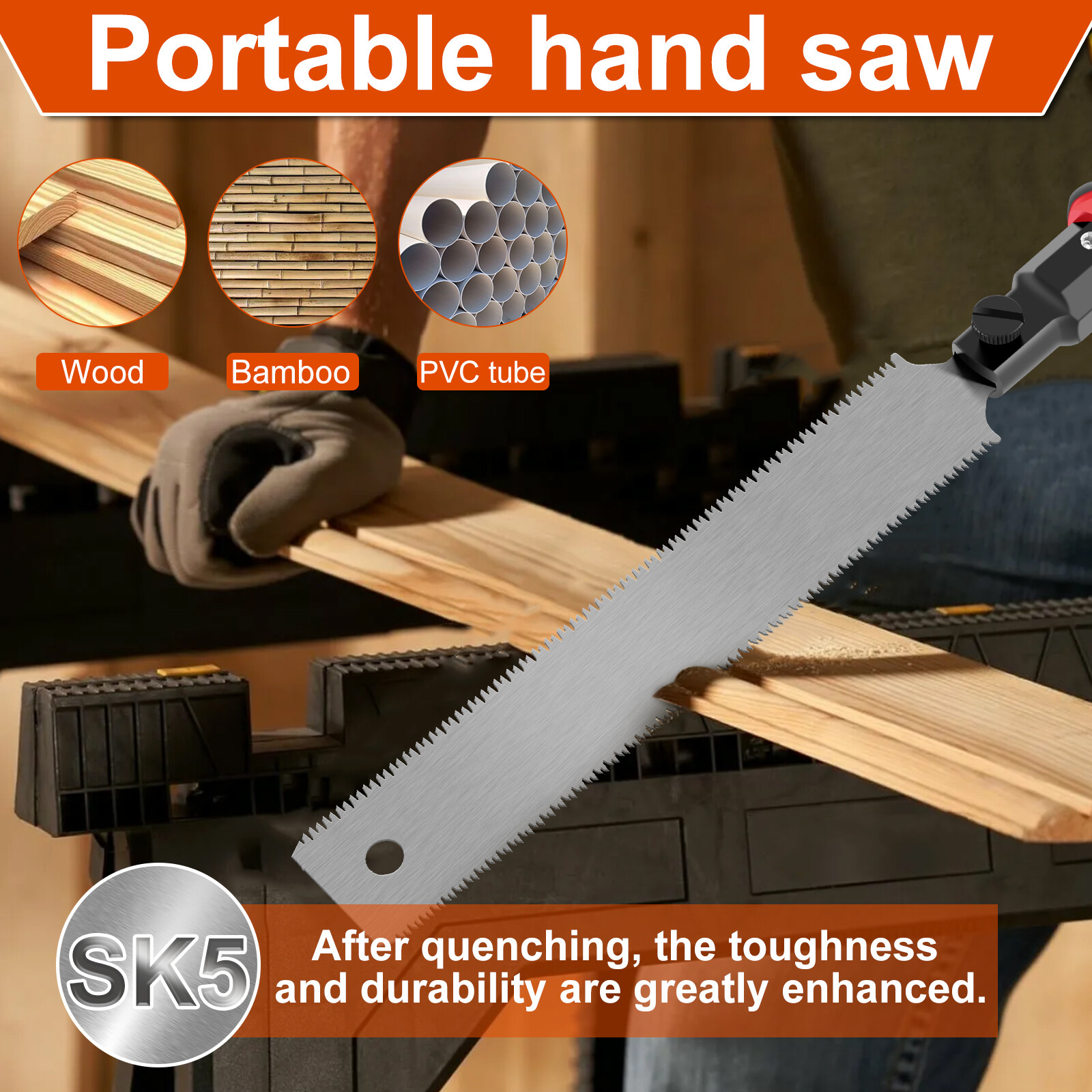 7 Inch Double-Sided Saw 14/17 TPI Double Edge Saws Portable Hand Pull ...