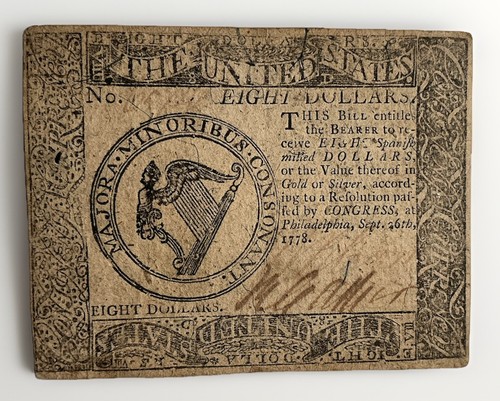 SEPTEMBER 26, 1778 $8 EIGHT DOLLARS CONTINENTAL CURRENCY NOTE | eBay