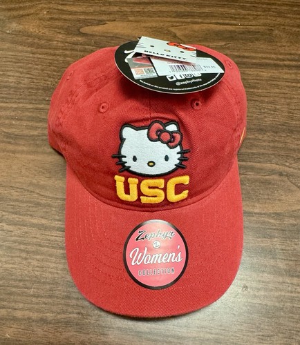 Hello kitty USC Hat Red Adjustable Strap 100% Cotton Blue 84 | eBay