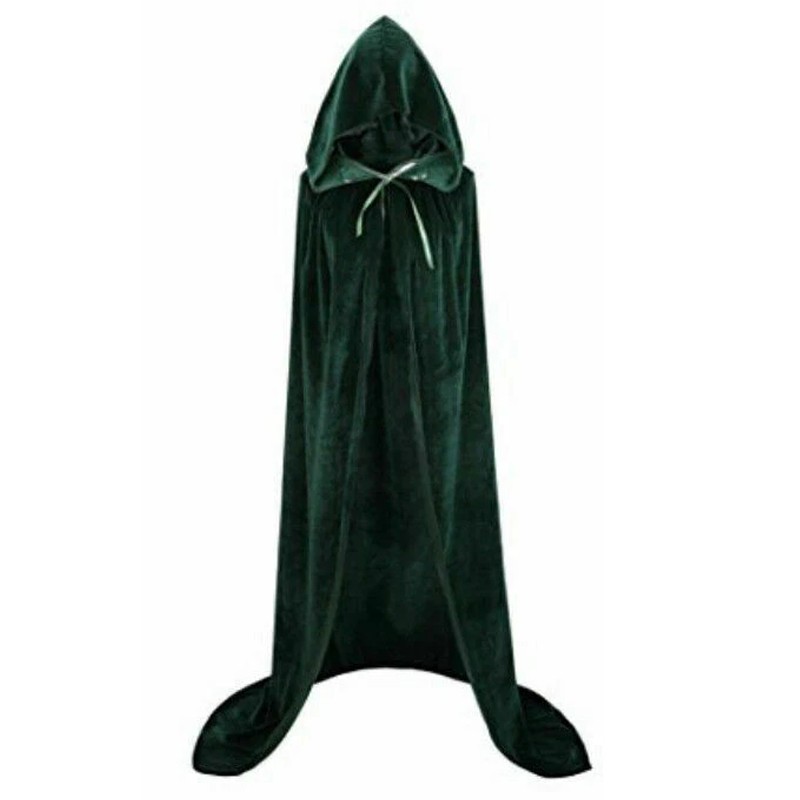 Halloween Unisex Cosplay Death Cape Long Hooded Cloak Wizard Witch ...