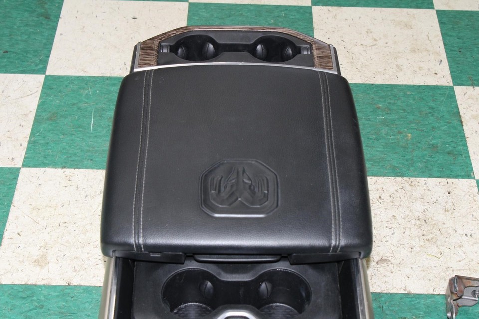 19-24 RAM Laramie Black Leather Floor Center Console Storage Bin W ...