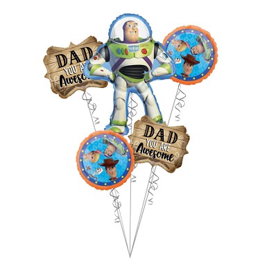 Dad you are Awesome, Buzz Lightyear Father Balloon Bouquet 5 Pack | eBay