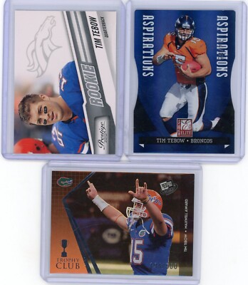 TIM TEBOW (3) Card Football Lot - Rookie,Numbered,Die Cut | eBay