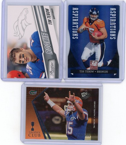 TIM TEBOW (3) Card Football Lot - Rookie,Numbered,Die Cut | eBay