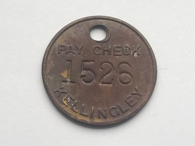 Original Kellingley Colliery Pit Check Token Tally 1526 | eBay UK