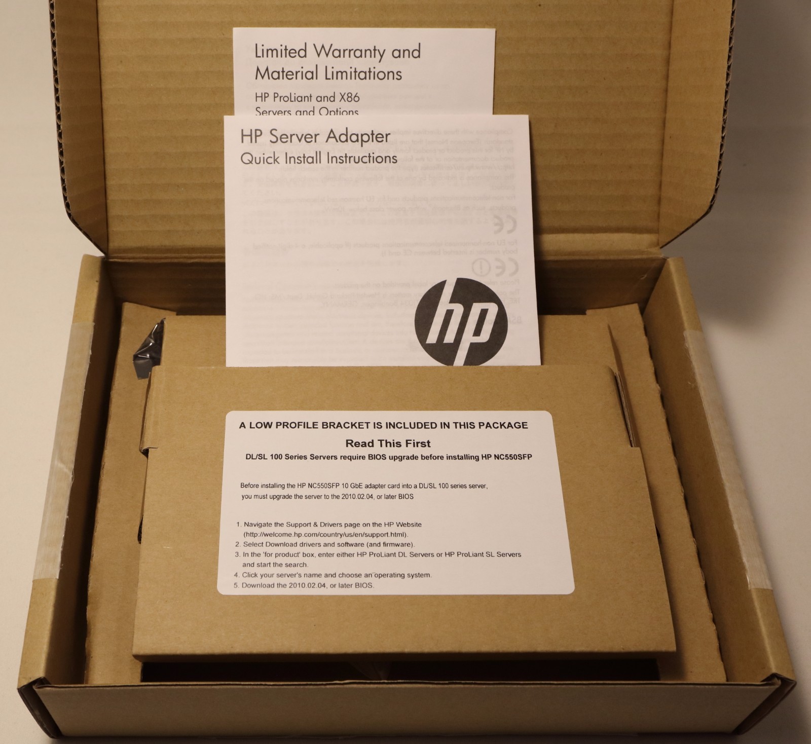 HP NC550SFP Dual Port 10GbE SERVER ADAPTER PN: 581201-B21 -- Factory ...