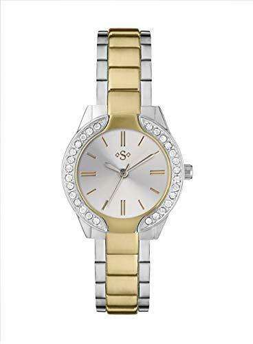 Spirit Ladies' Two Tone; Gold & Silver Stylish Stone Set Bracelet Watch ...