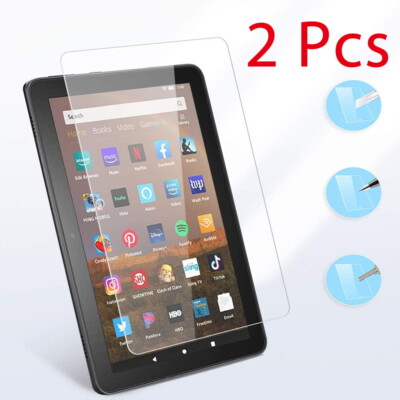 2 Pack Tablet Tempered Glass Screen Protector For Amazon Fire 7/8/10 ...