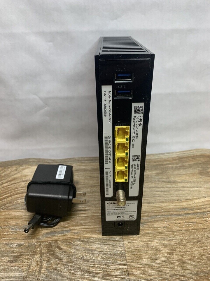Hitron WiFi Gateway Cable Modem Router Dual Band Black CGNM-2250 | eBay