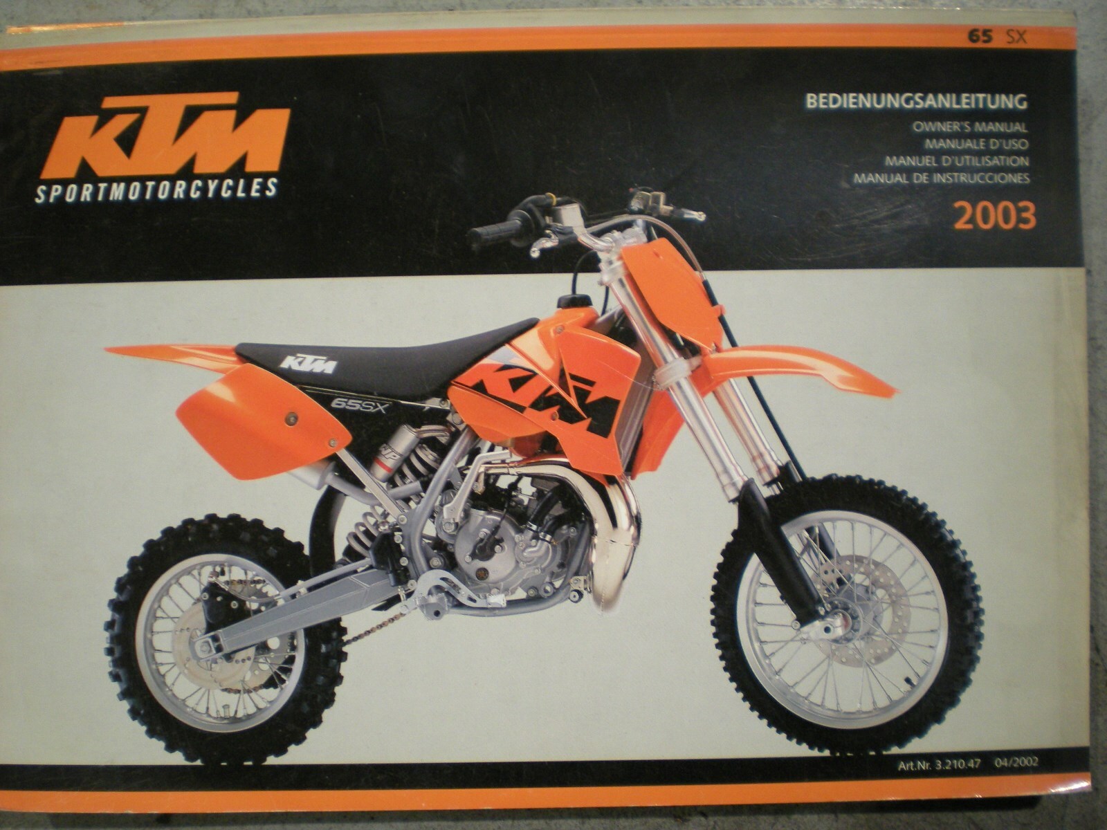2003 KTM 65 SX OWNERS MANUAL | eBay