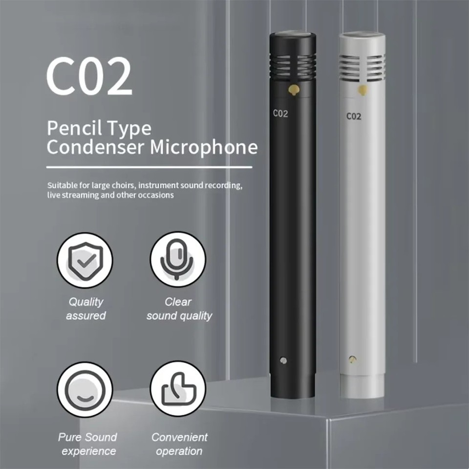 Pencil Type Condenser Microphone Small-Diaphragm Suspension Clip Piano ...