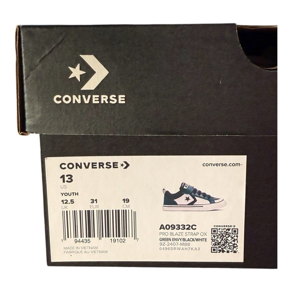 Converse Pro Blaze Kids Boys' Leather Strap Hook Loop Athletic Shoes ...