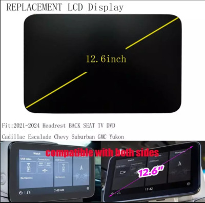 85100044 84824745 LCD Display 2021-24 Suburban GMC Yukon XL Headrest ...