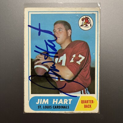 JIM HART 1968 TOPPS ROOKIE RC AUTOGRAPHED SIGNED AUTO FOOTBALL CARD 60 ...