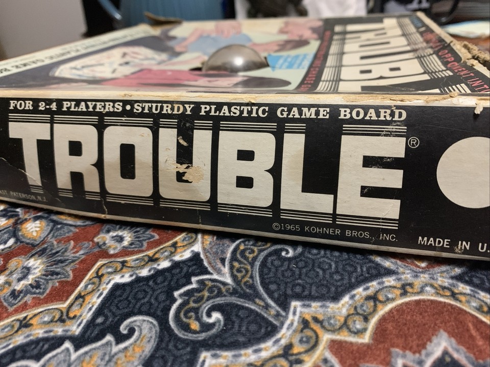 Vintage 1965 Trouble Board Game Pop-O-Matic No. 310 Kohner Bros Board ...