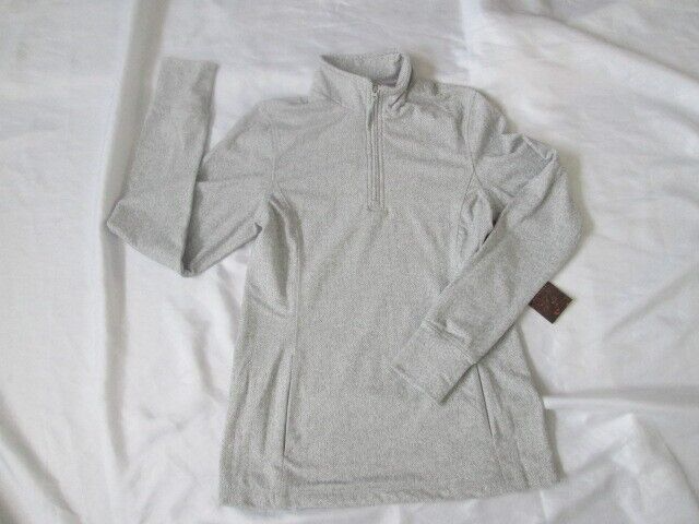 KYODAN OUTDOOR 1/4 zip pullover pale grey herringbone brushed fabric ...