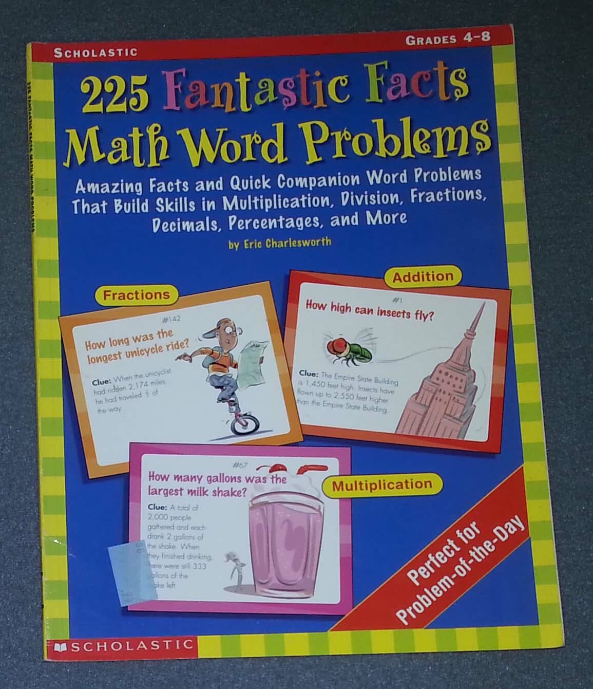 225 Fantastic Facts Math Word Problems Grades 4-8 by Eric Charlesworth ...