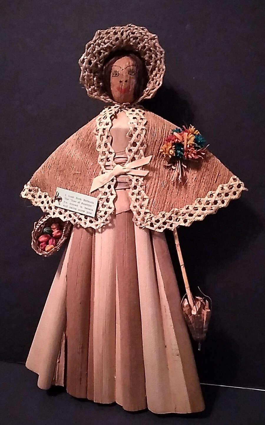 12" Rare Marie Gleeson Doll Bermuda w Banana Leaf, Nuts, Flowers ...