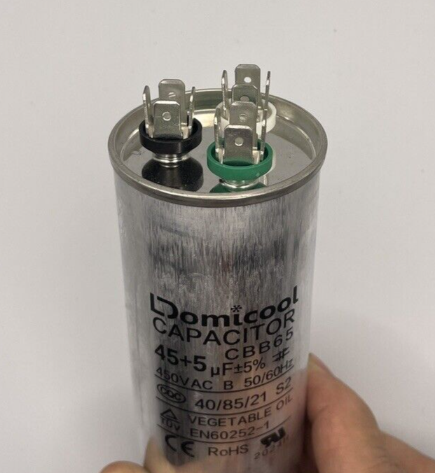 45/5 MFD 240V/660V Dual Run Round Start AC Compressor Capacitor Cool ...