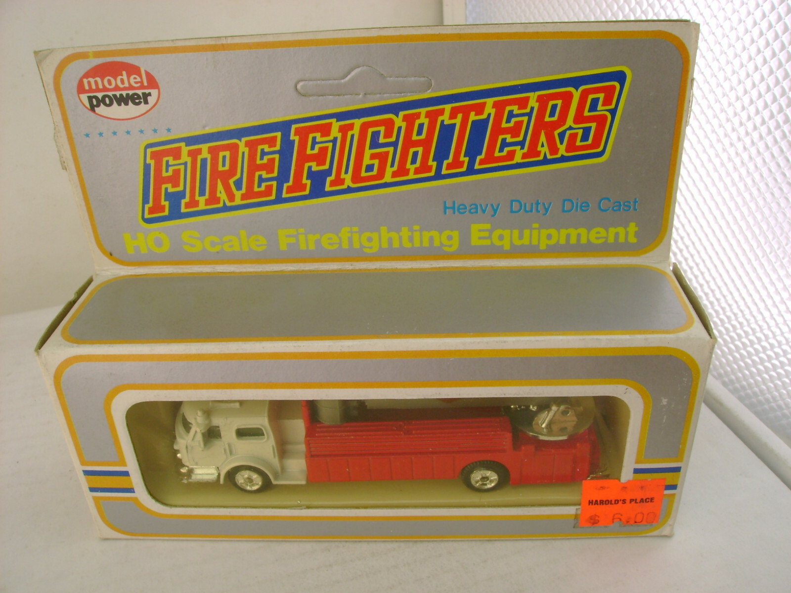 MODEL POWER HO AERIAL TOWER LADDER/BUCKET FIRE TRUCK RED WITH WHITE CAB ...