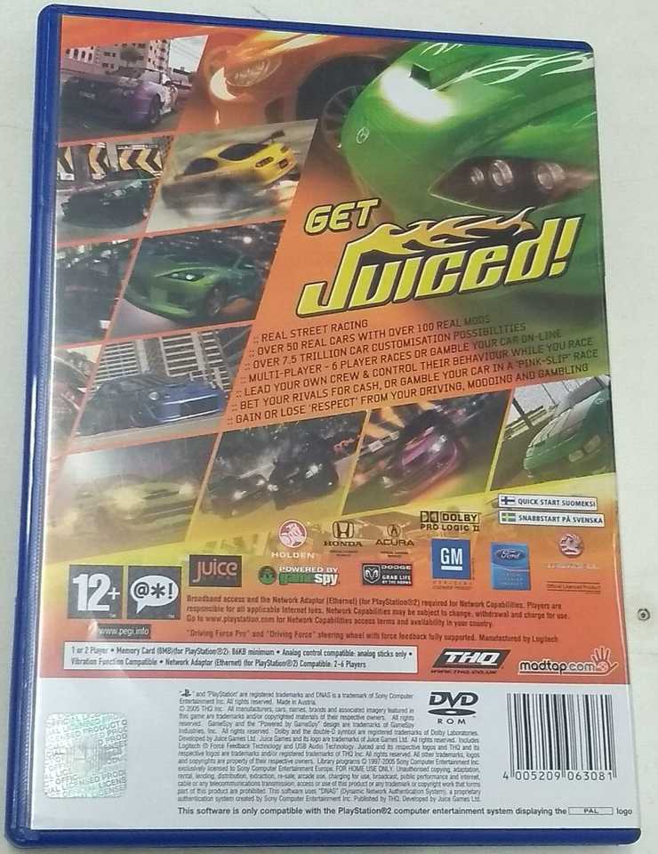 Juiced PS2 Street Racing Game Complete THQ Playstation 2 Same Day Post ...