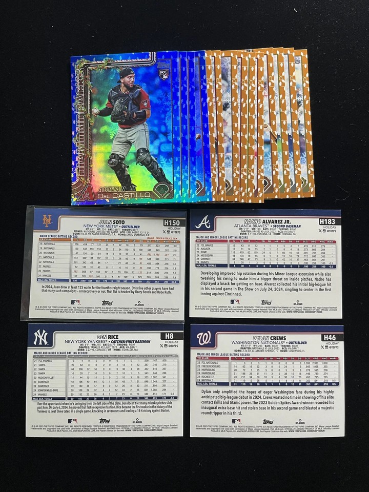 2025 Topps Hoilday Mega Blue Ben Rice Nacho Alvarez Jr. RC Rookie Lot ...